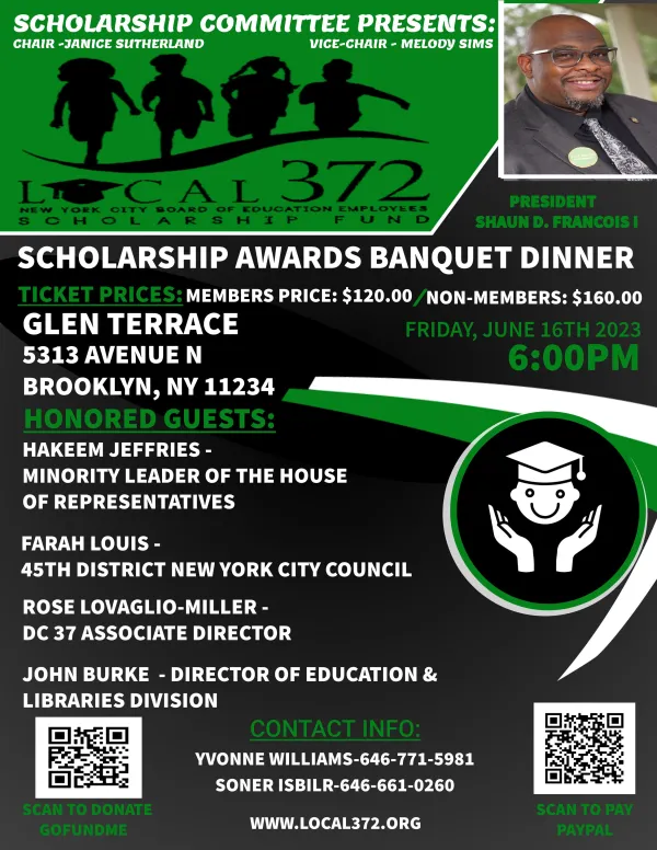 Local 372 Scholarship Awards Banquet Dinner Dance | Local 372, N.Y.C ...